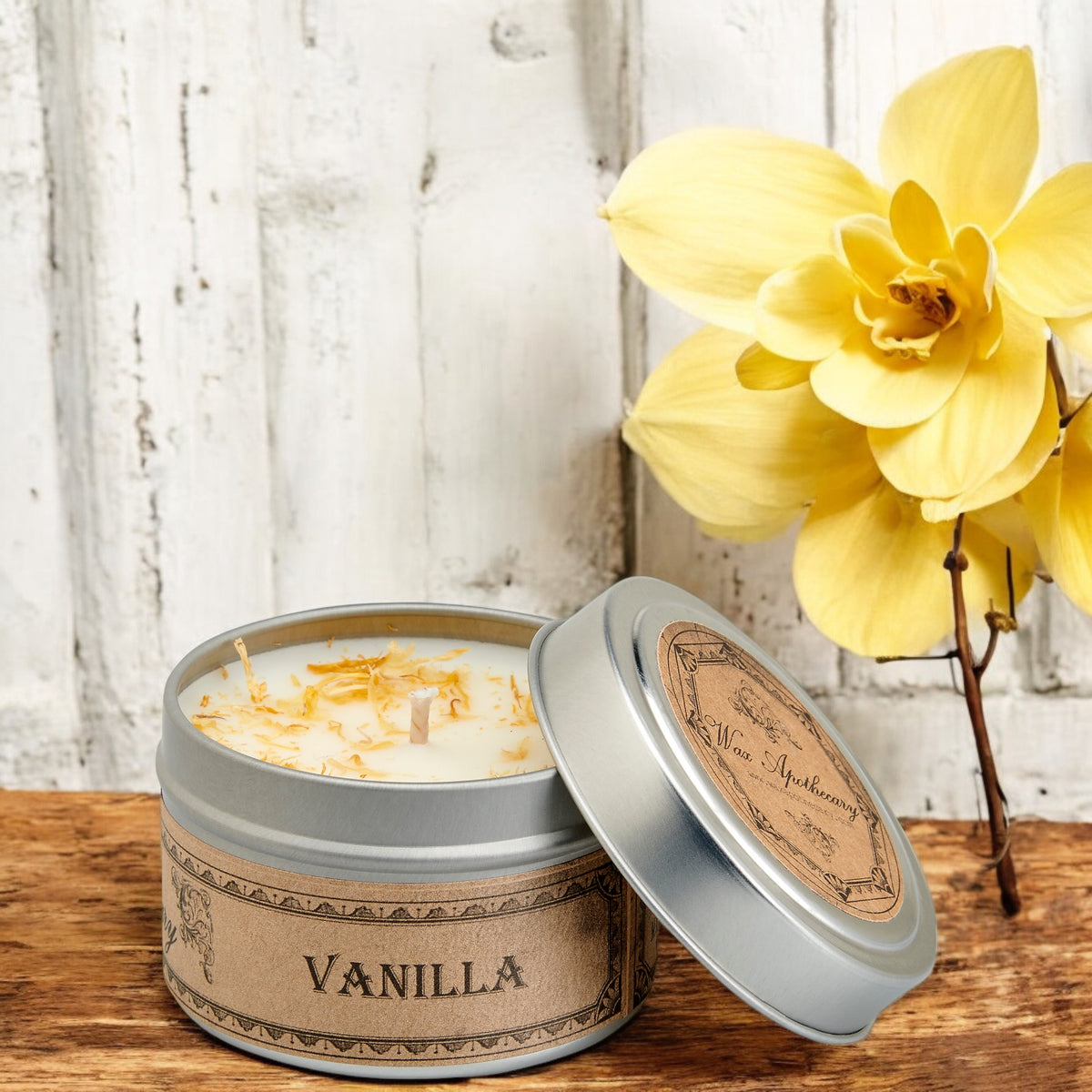 Vanilla Botanical Candle Travel Tin – Wax Apothecary