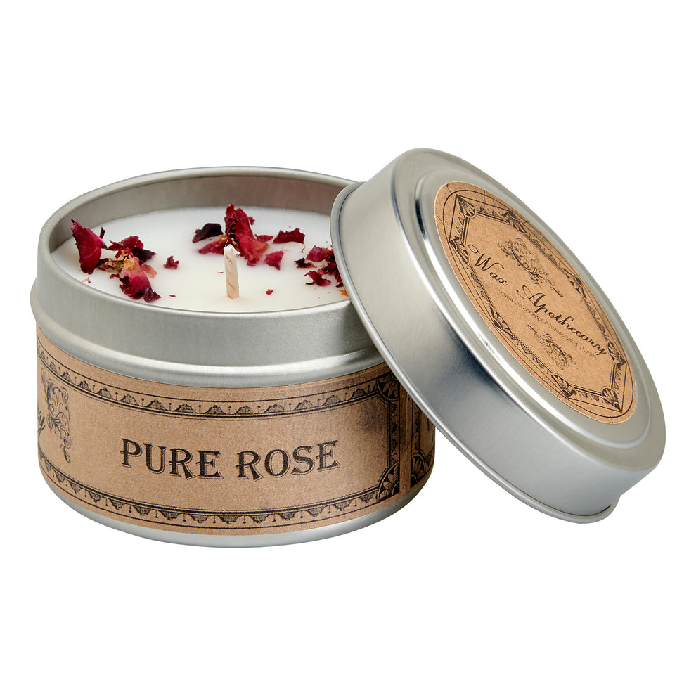 Pure Rose Botanical Candle Travel Tin – Wax Apothecary